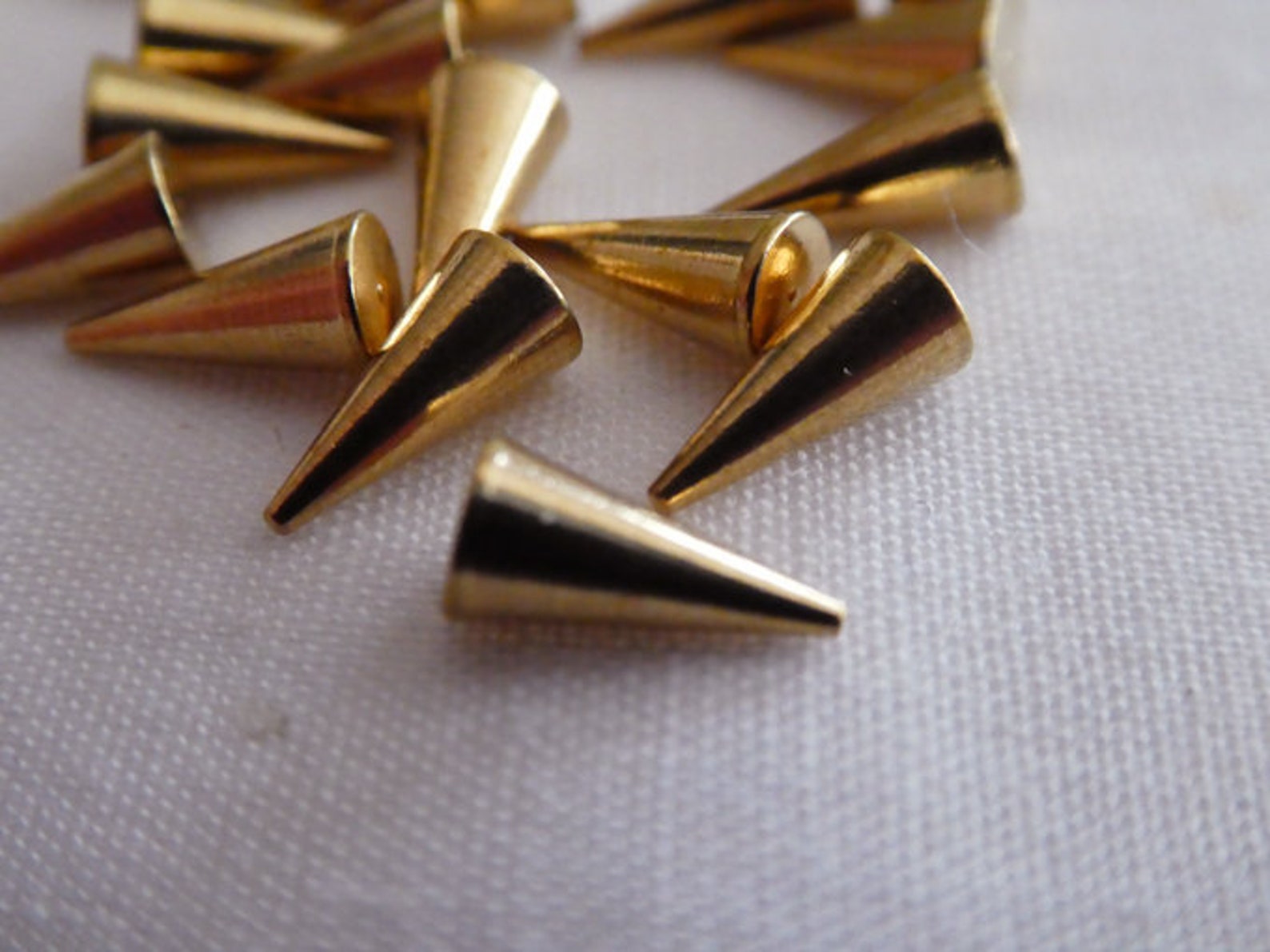 Raw Brass Conical Spikes-8x4mm-26 Pieces Glue on | Etsy