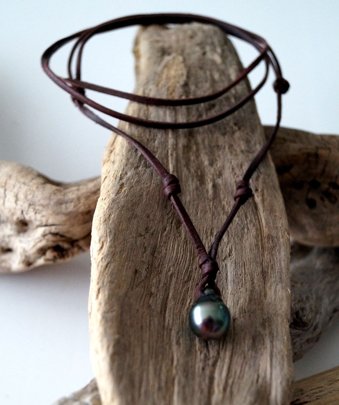 Genuine peacock Tahitian pearl australian leather men | Etsy