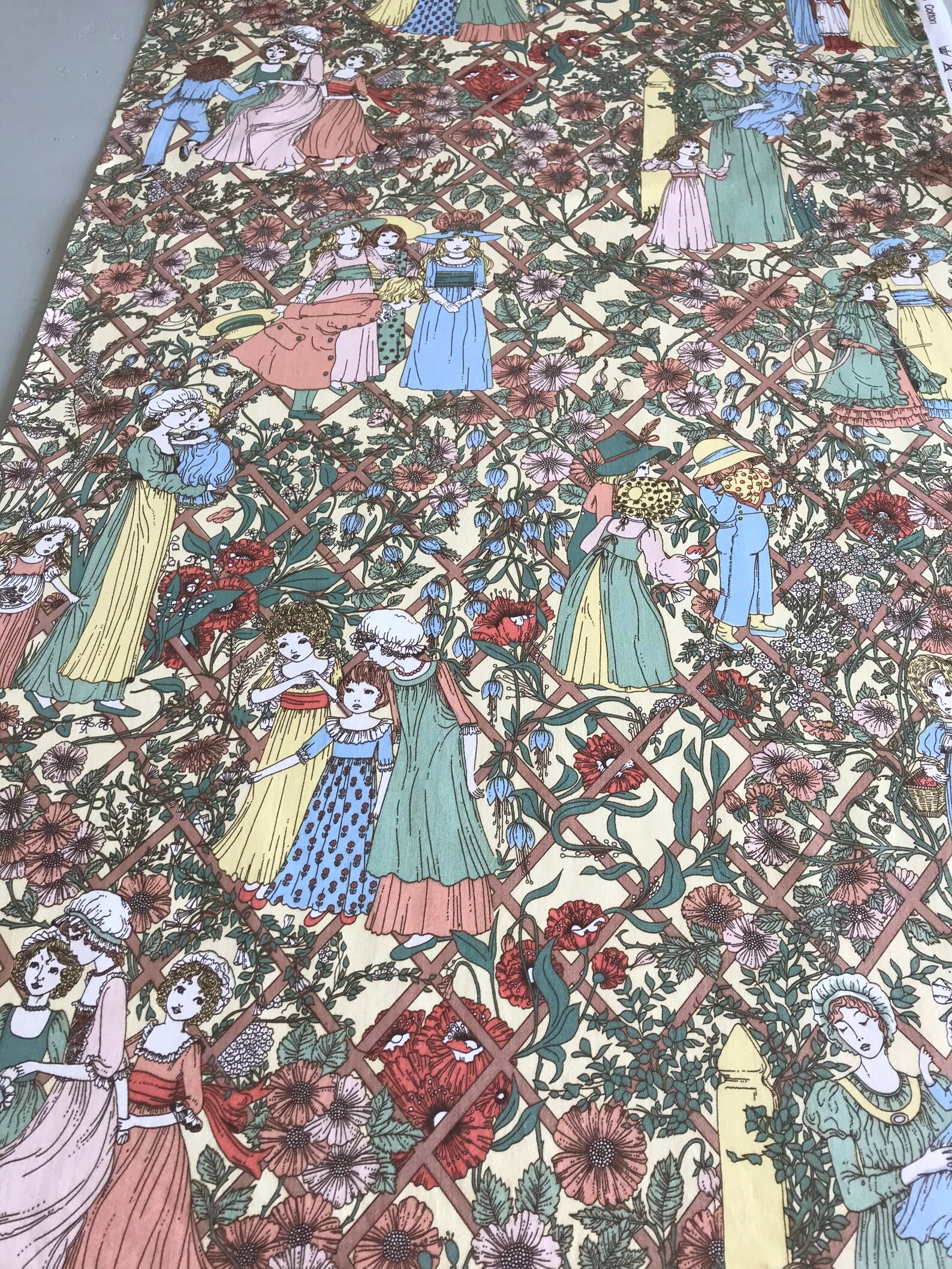 Jonelle Fabric sugar & Spice Ladies and Girls in Floral Trellis Design ...