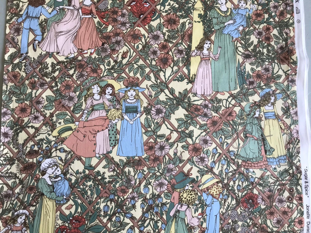 Jonelle Fabric ‘sugar & Spice’ Ladies and Girls in Floral Trellis ...