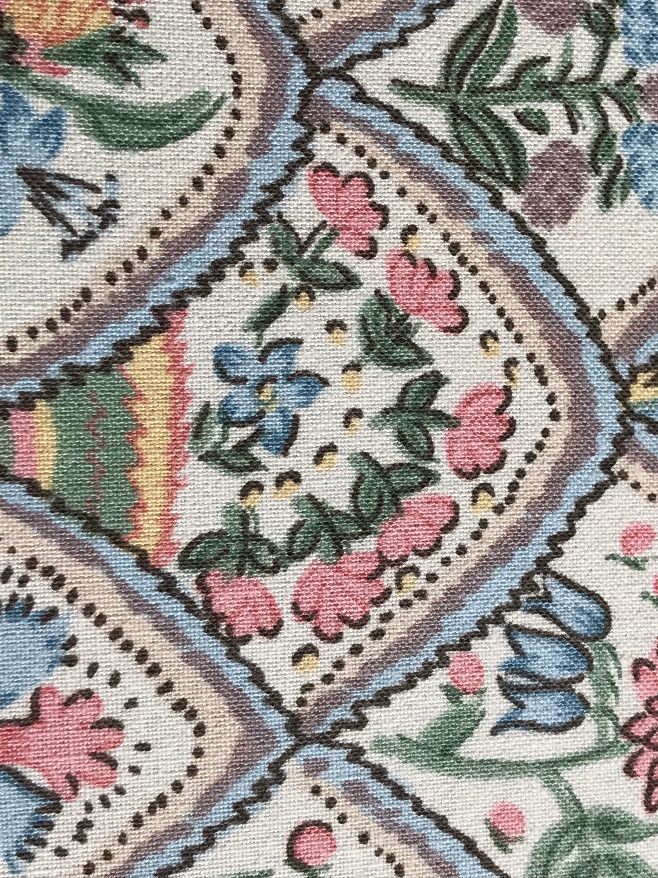 Jonelle Fabric 1977 ‘charisma’ Pink, Buttercup,blue , Green & Light ...