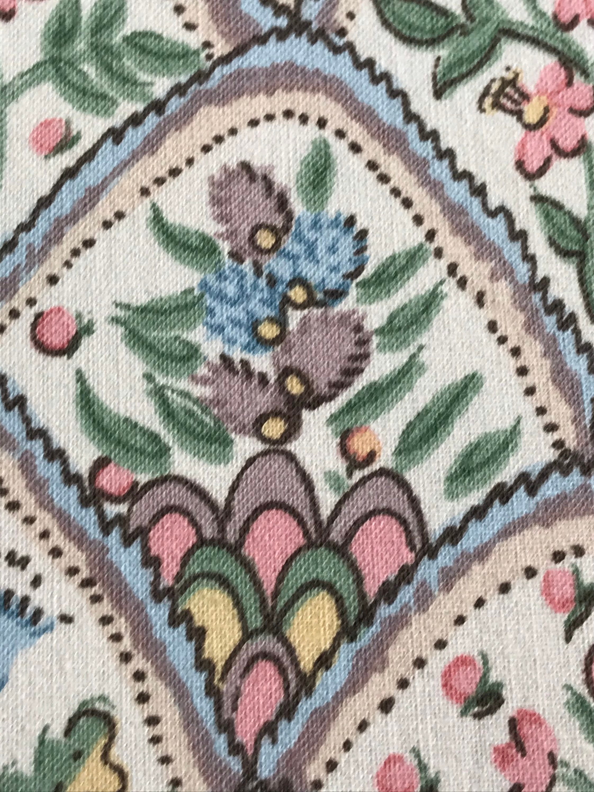 Jonelle Fabric 1977 ‘charisma’ Pink, Buttercup,blue , Green & Light ...