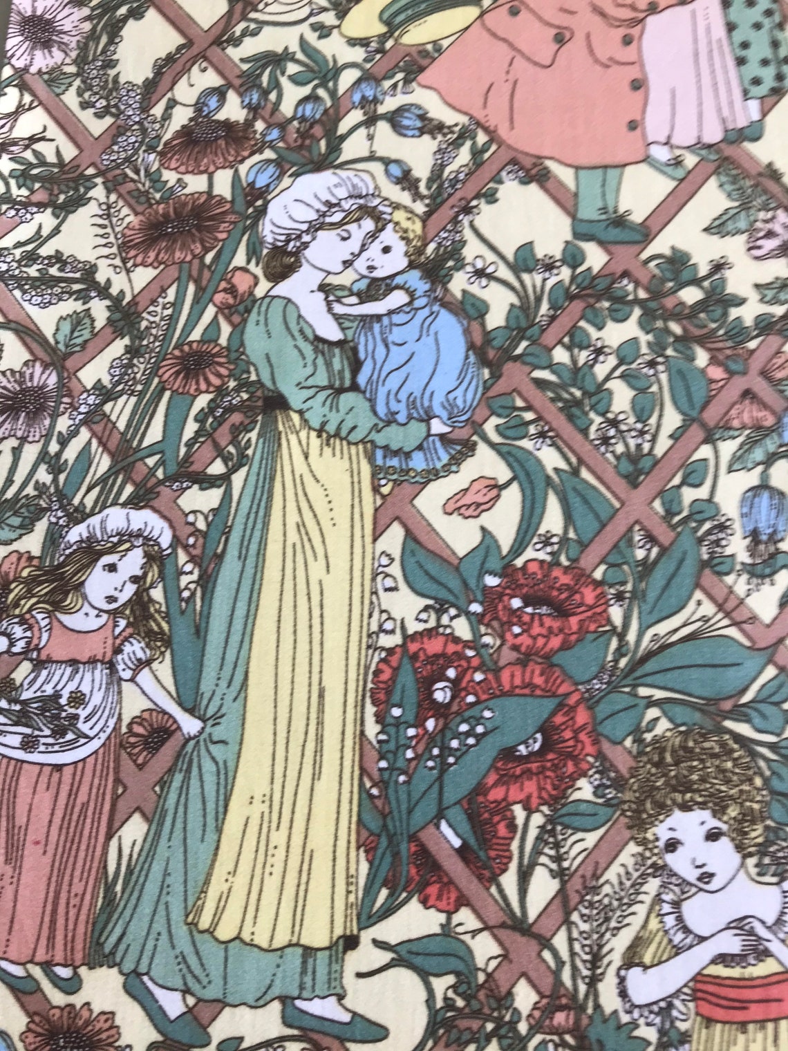 Jonelle Fabric sugar & Spice Ladies and Girls in Floral Trellis Design ...