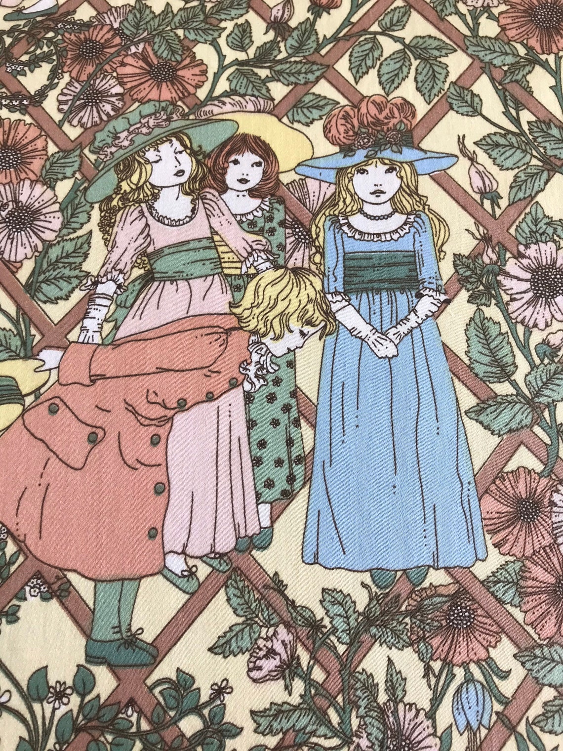 Jonelle Fabric sugar & Spice Ladies and Girls in Floral Trellis Design ...