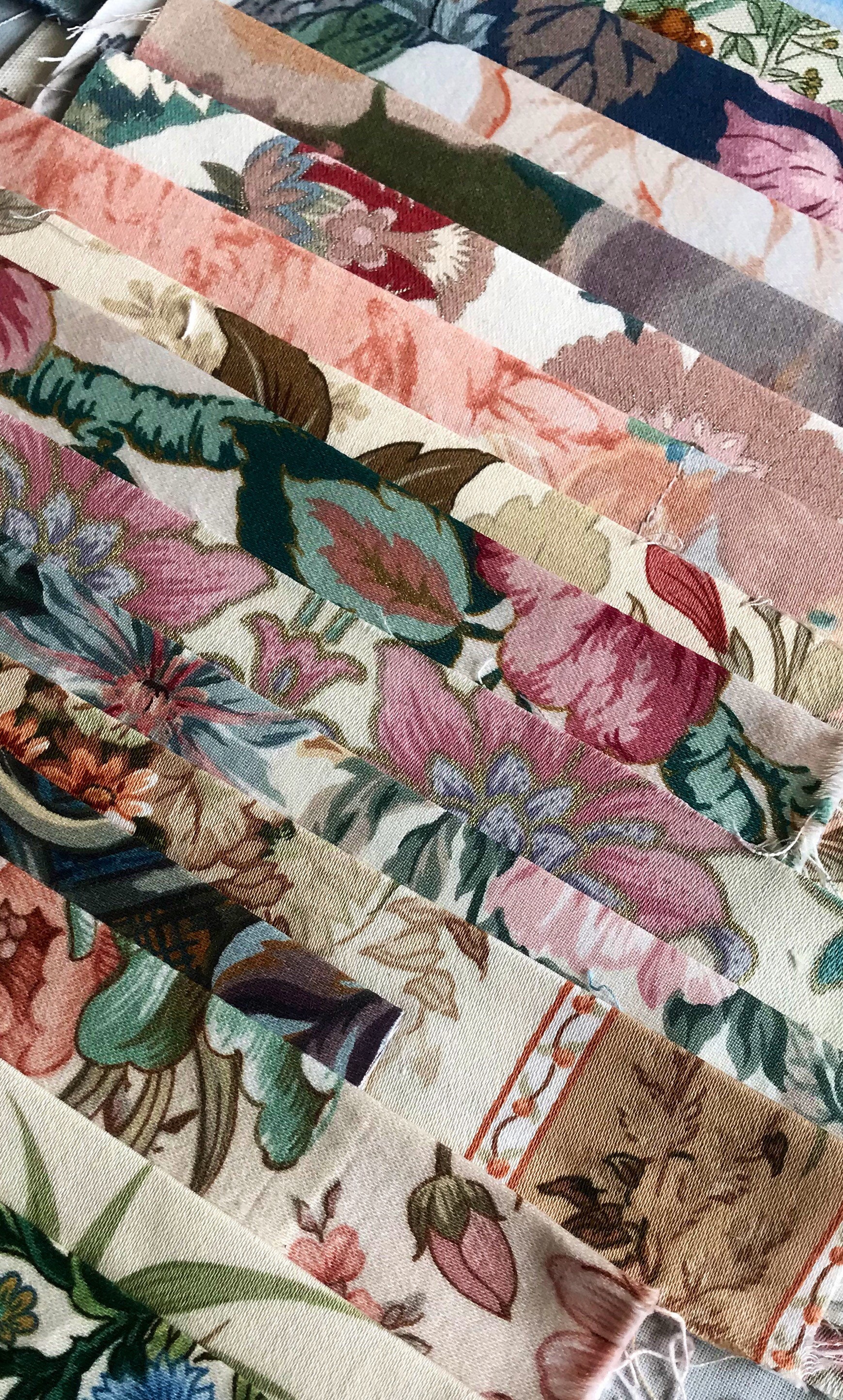 100g Vintage Cotton Crowson Fabric Scrap Bundle- Sewing Remnants - 15 ...