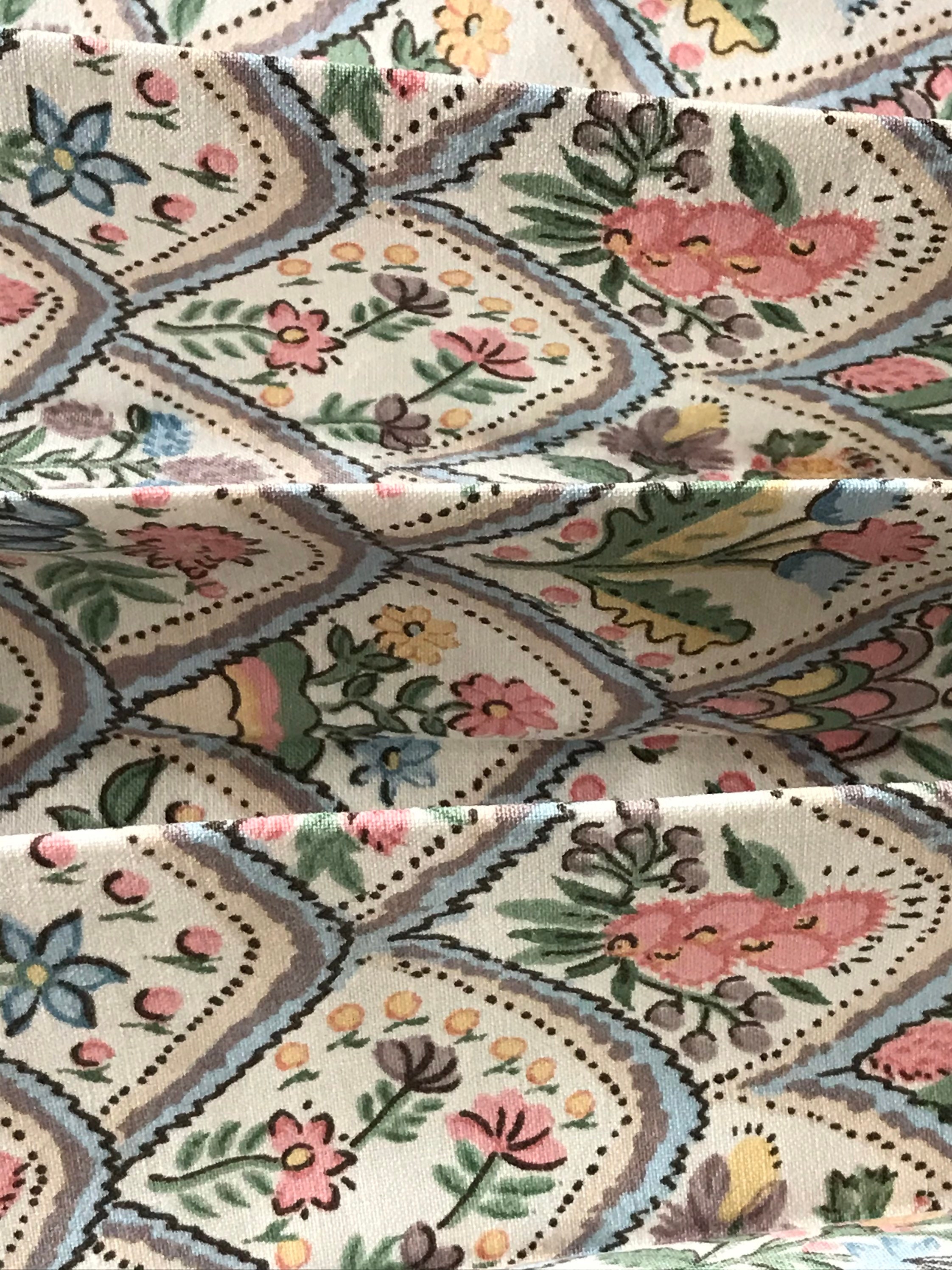 Jonelle Fabric 1977 ‘charisma’ Pink, Buttercup,blue , Green & Light ...