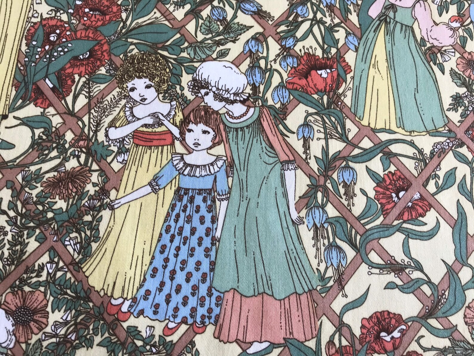 Jonelle Fabric ‘sugar & Spice’ Ladies and Girls in Floral Trellis ...