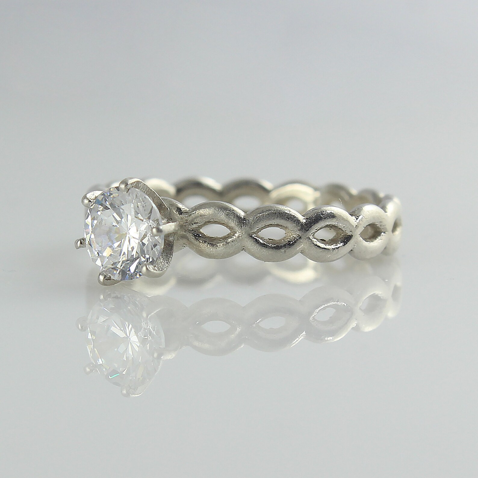 Infinity Sapphire Ring Infinity Engagement Ring White - Etsy