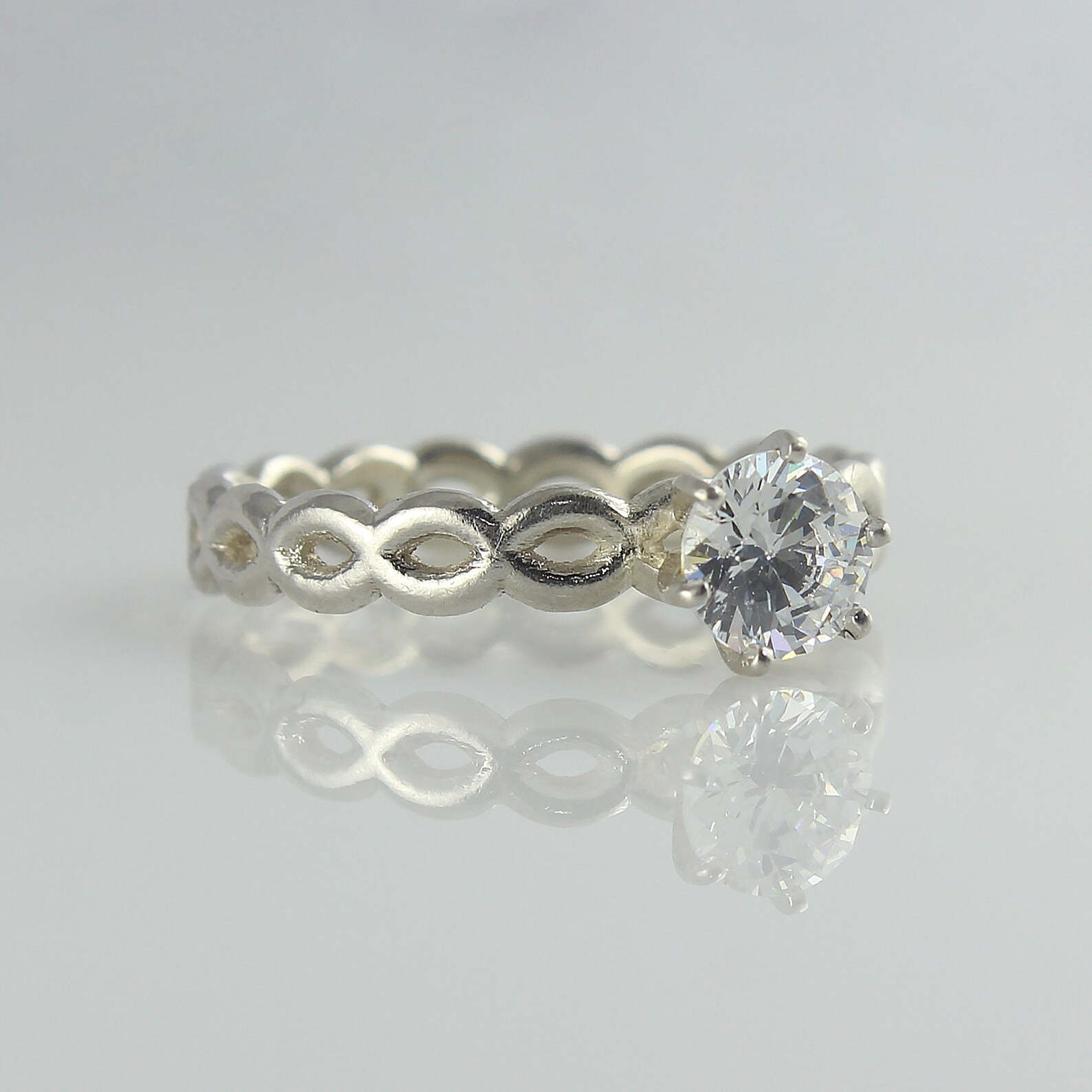 Infinity Sapphire Ring Infinity Engagement Ring White - Etsy