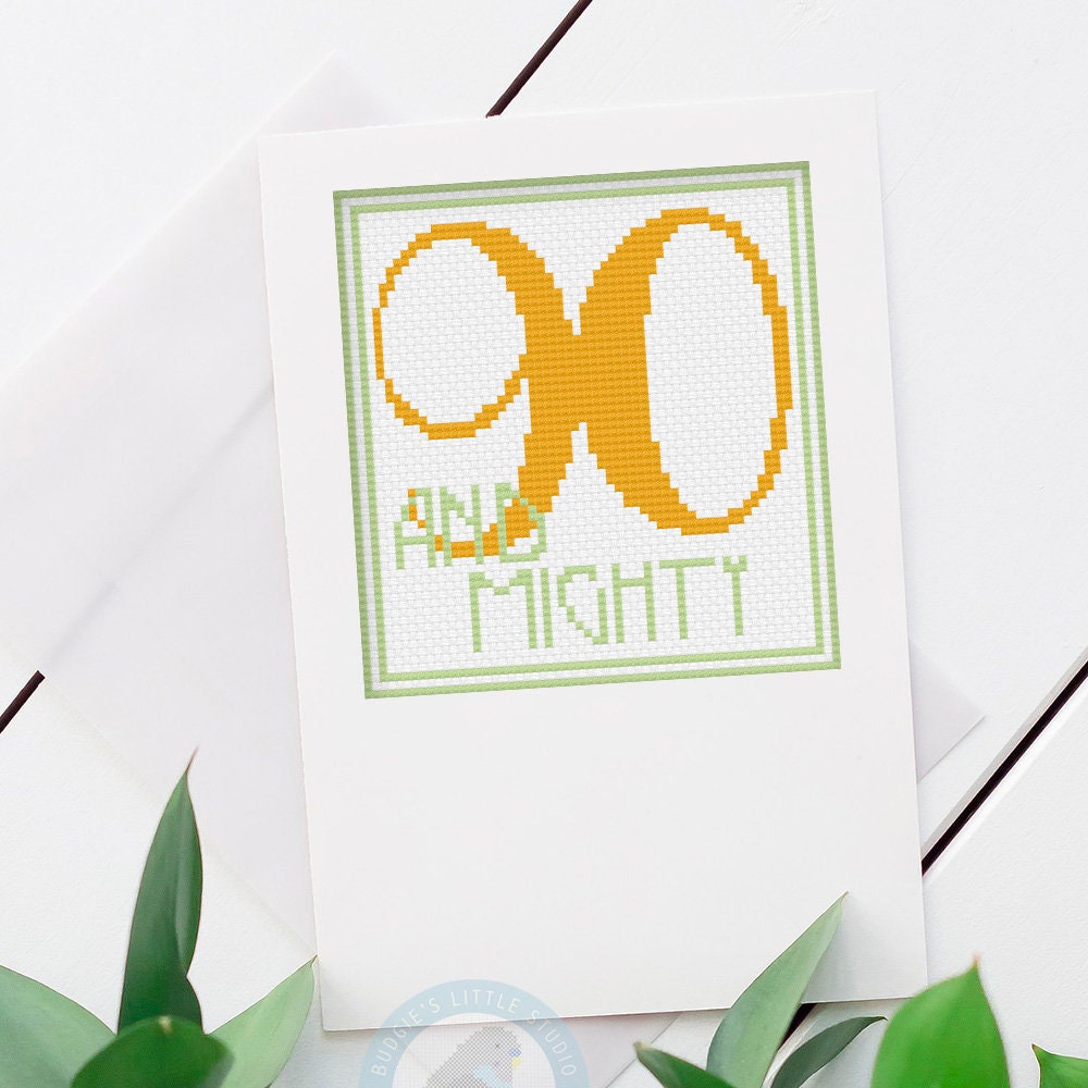 90th Happy Birthday Typography Cross Stitch Pattern | Etsy