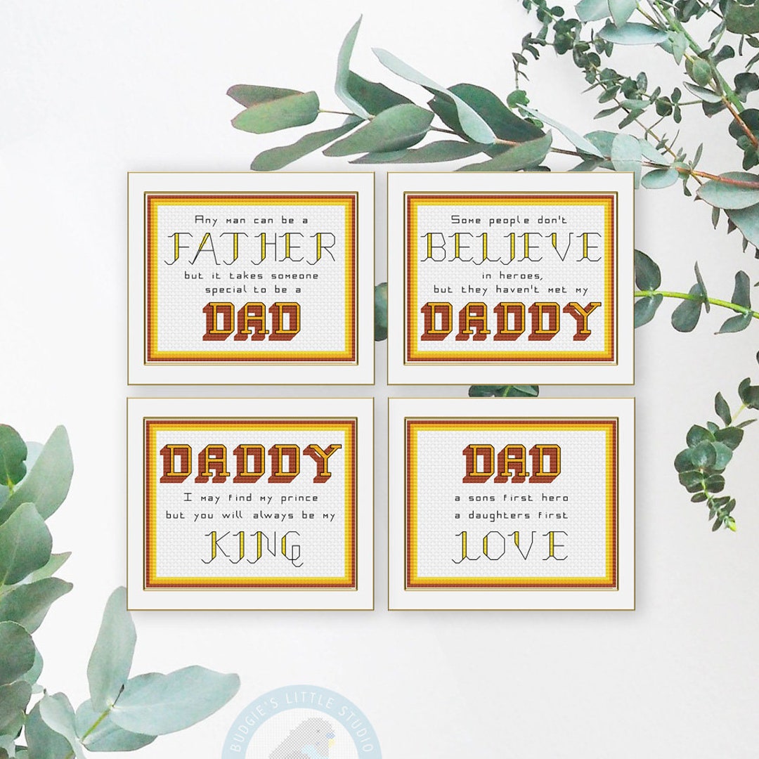 4x Fathers Day Dad Daddy Cross Stitch Pattern - Etsy