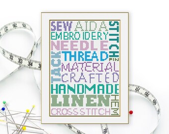 Art Typography Cross Stitch Pattern | Etsy