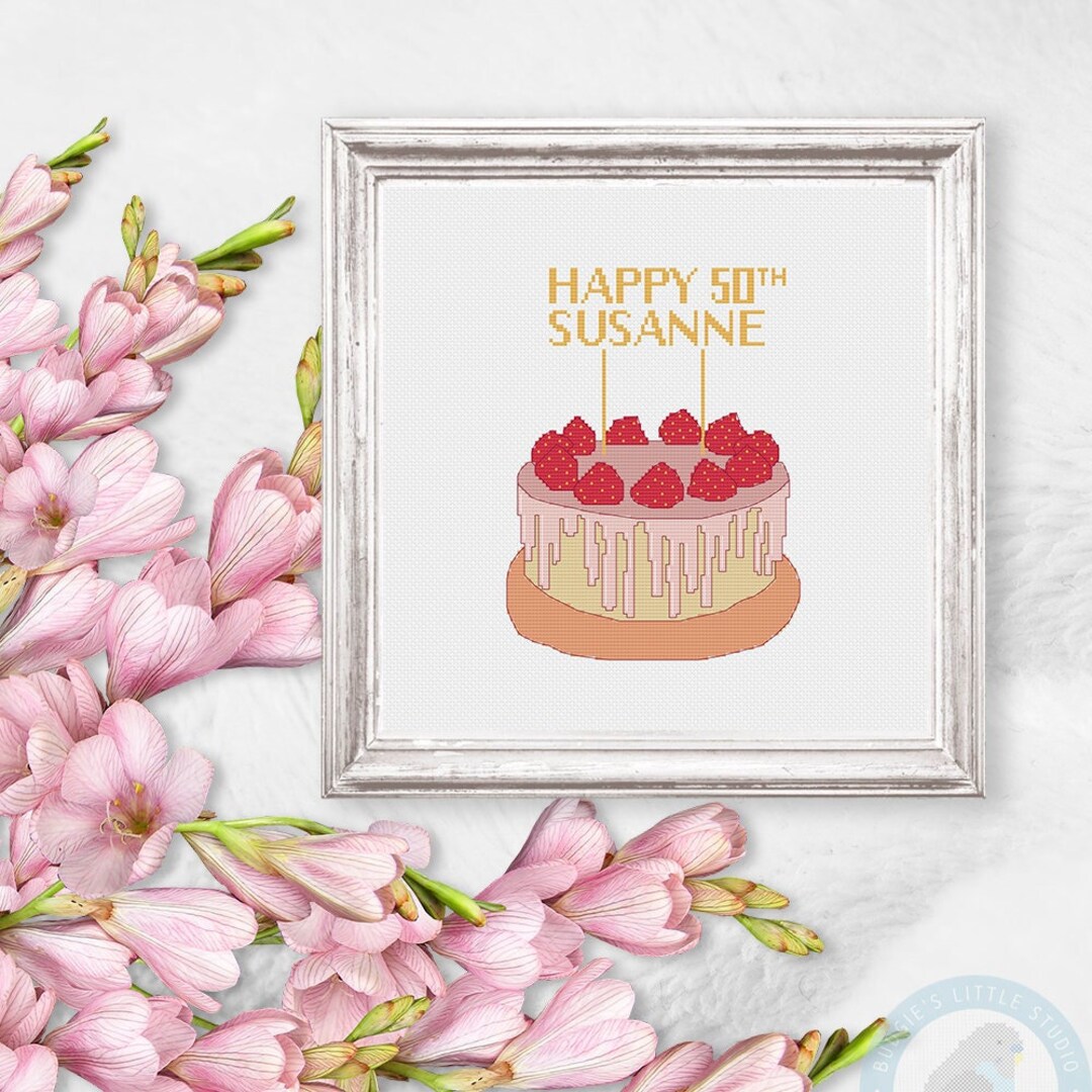 Personalised Birthday Cross Stitch Pattern 18th 21st 30th 40th 50th ...