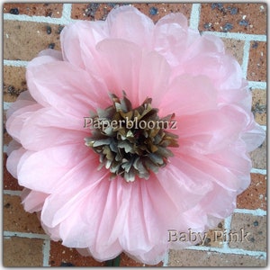 Medium 25cm Tissue Paper Flower With Meltalic Gold Centre Wedding ...