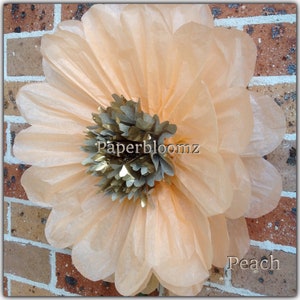 Medium 25cm Tissue Paper Flower With Meltalic Gold Centre Wedding ...