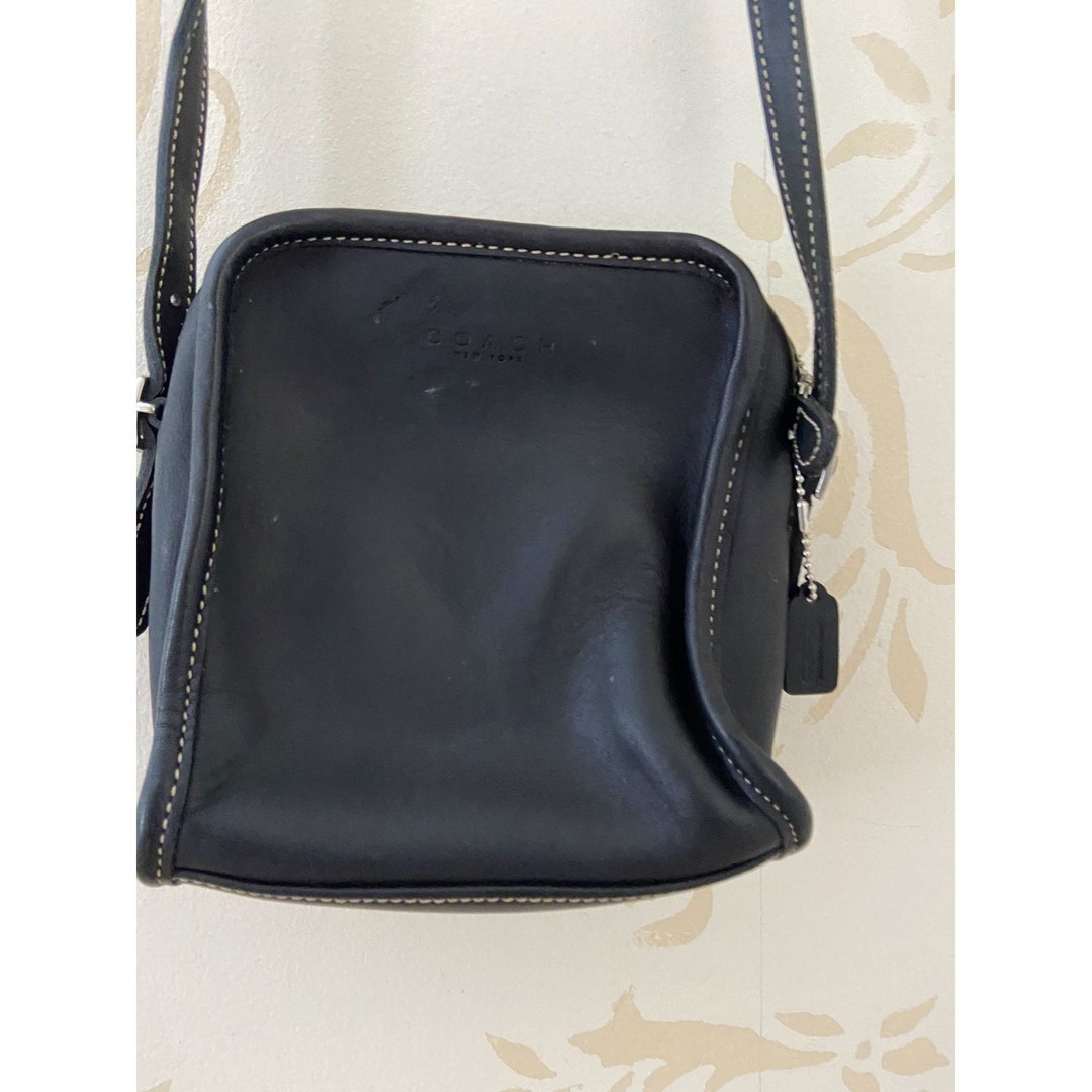 Coach Black 100% Leather Square Crossbody Handbag - Etsy