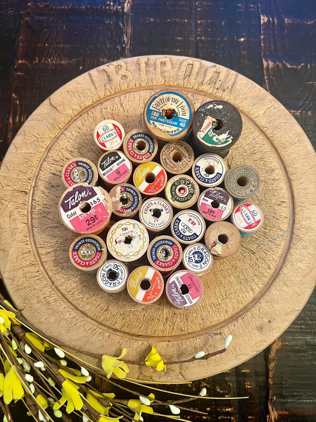 Antique Vintage Wood Thread Spools for Crafting or Decor Lot of 25 - Etsy