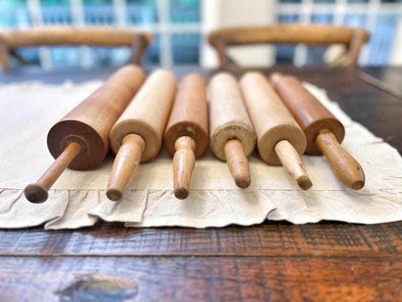 Primitive Vintage Wood Rolling Pin Collection - Etsy