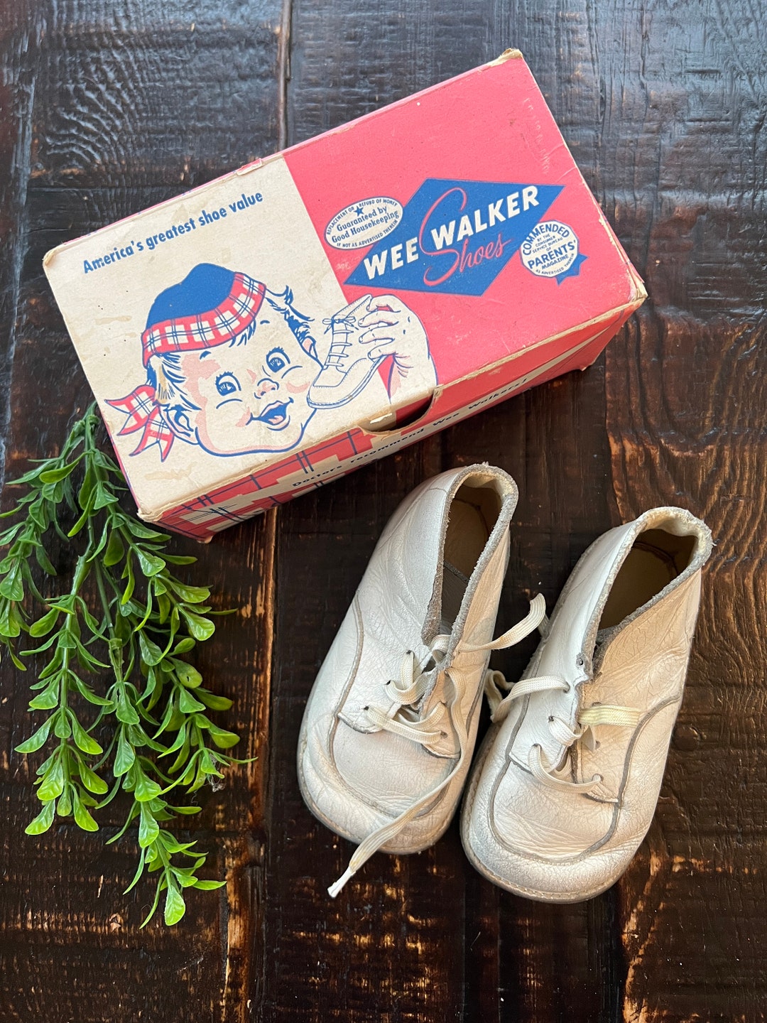 Vintage 1951 Wee Walker Baby Shoes With Box - Etsy