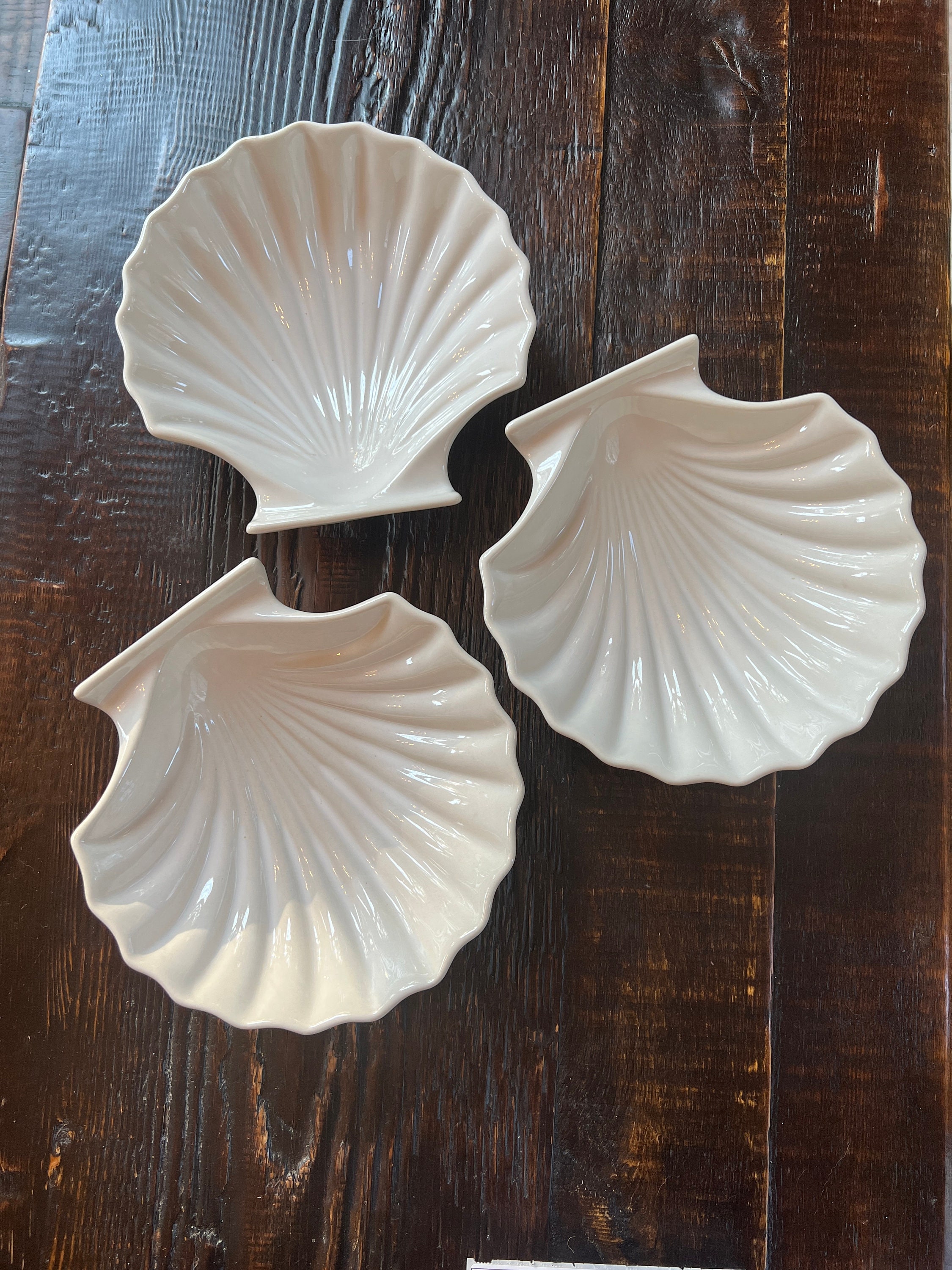 Vintage Ceramic Shell Tray Dishes Set of 3 - Etsy