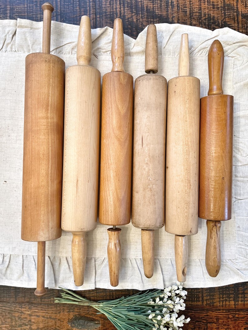Primitive Vintage Wood Rolling Pin Collection - Etsy