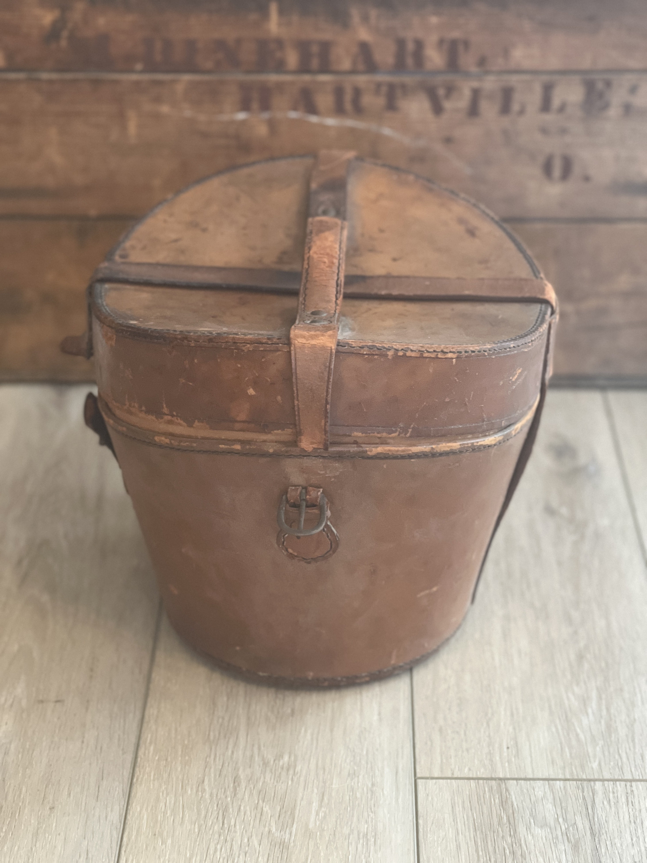 Rare Antique Leather Top Hat Box Victorian Brown Travel Red Interior - Etsy