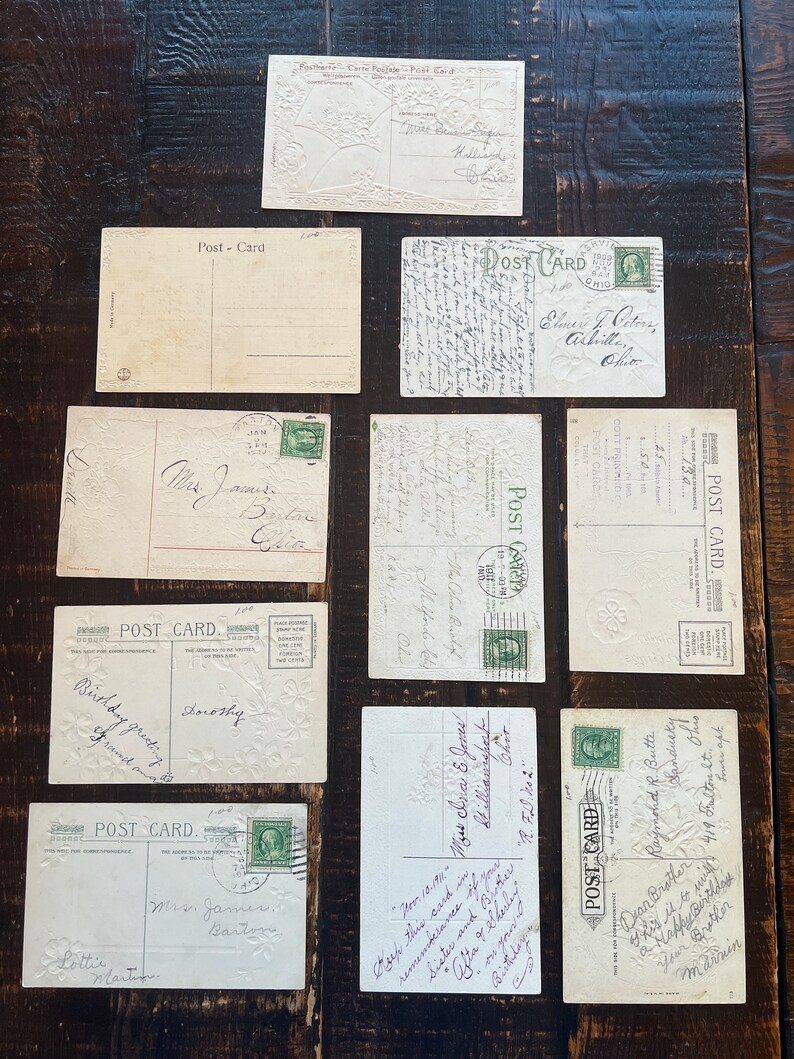 Antique Birthday Postcards Ephemera Lot - Etsy