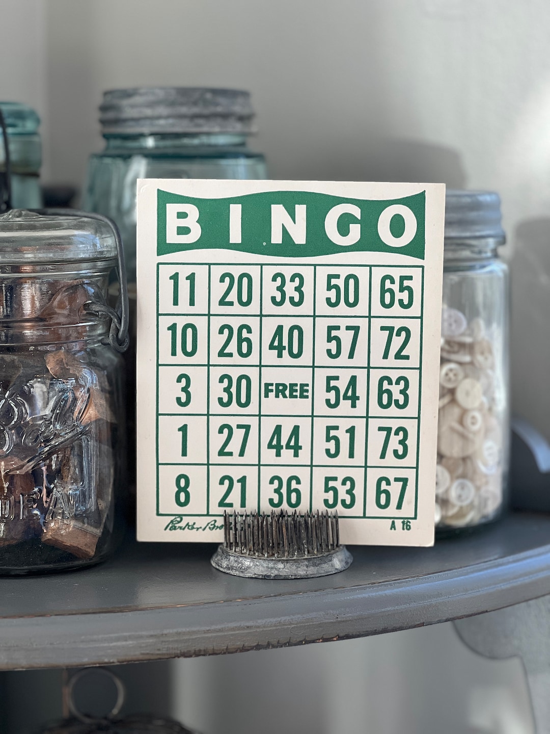 Vintage Green Bingo Cards Farmhouse Decor Set of 4 - Etsy
