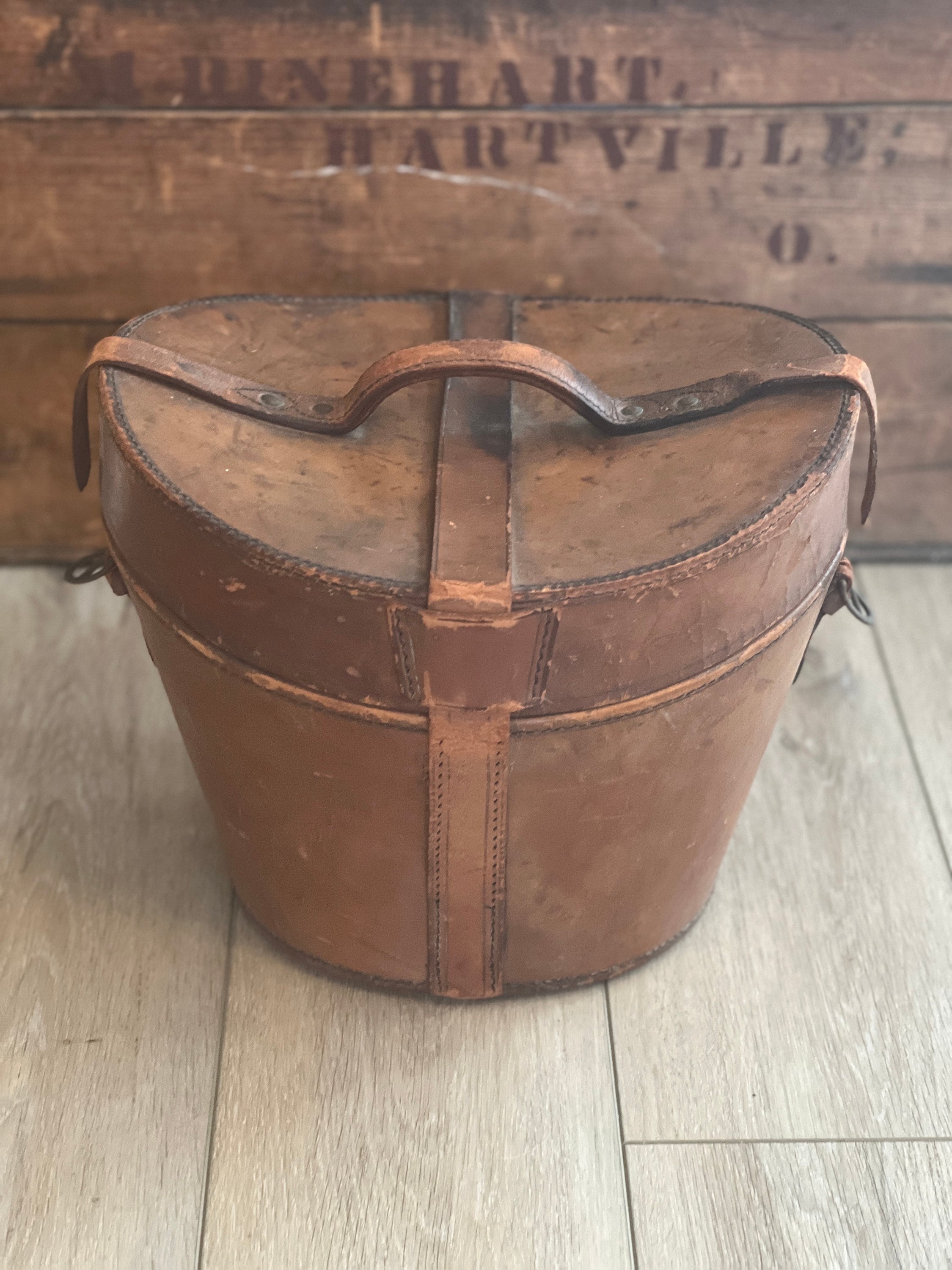 Rare Antique Leather Top Hat Box Victorian Brown Travel Red Interior - Etsy