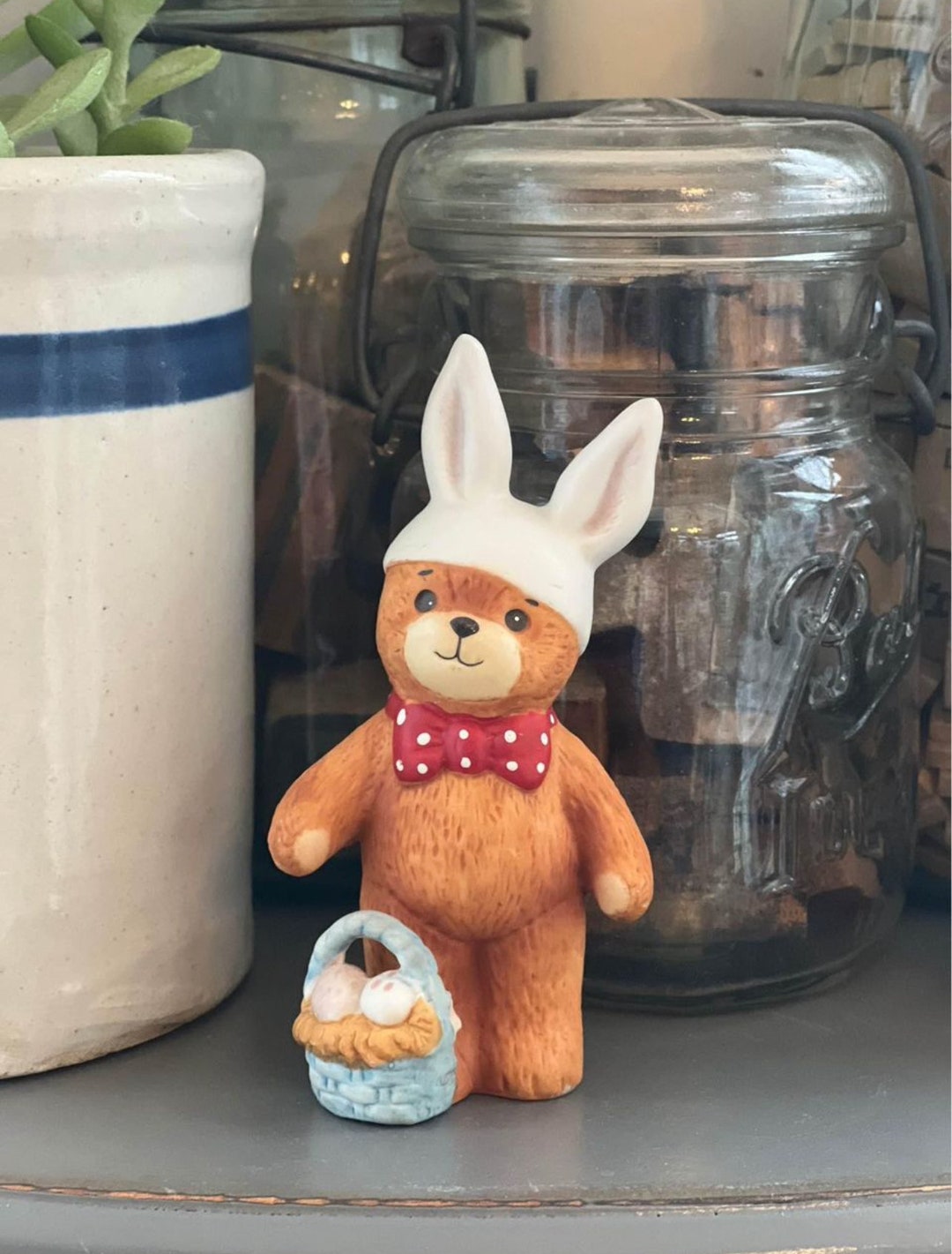 Vintage 1979 Enesco Pigglets Easter Bear Figurine - Etsy