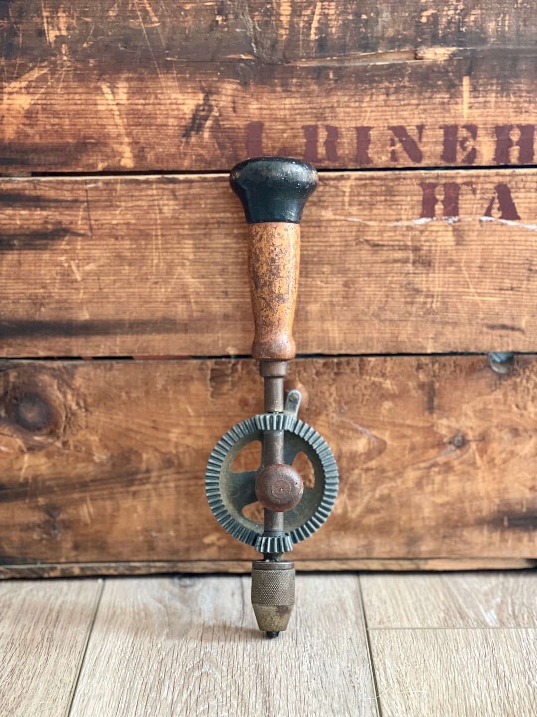 Antique Egg Beater Hand Drill Tool - Etsy
