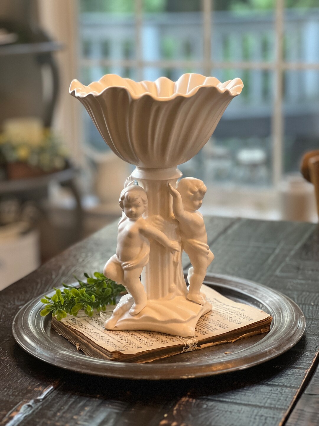 Vintage Inarco Japan Ceramic Twin Cherubs White Pedestal Dish - Etsy
