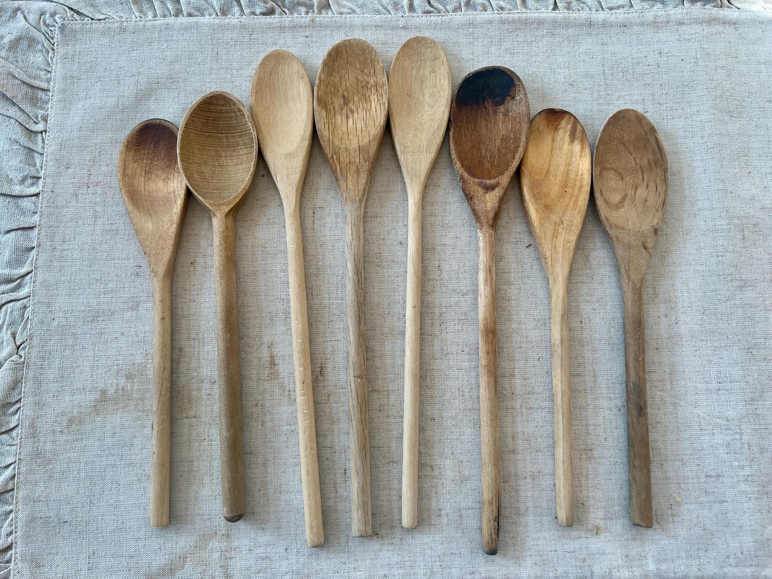 Primitive Vintage Wooden Farmhouse Spoons Bundle Instant Collection ...