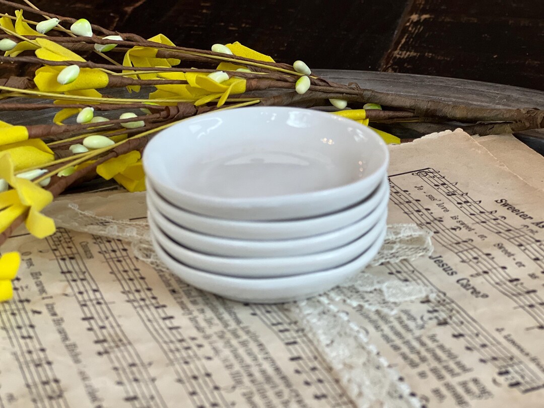 Vintage White Butter Pat Stack Set of 5 - Etsy