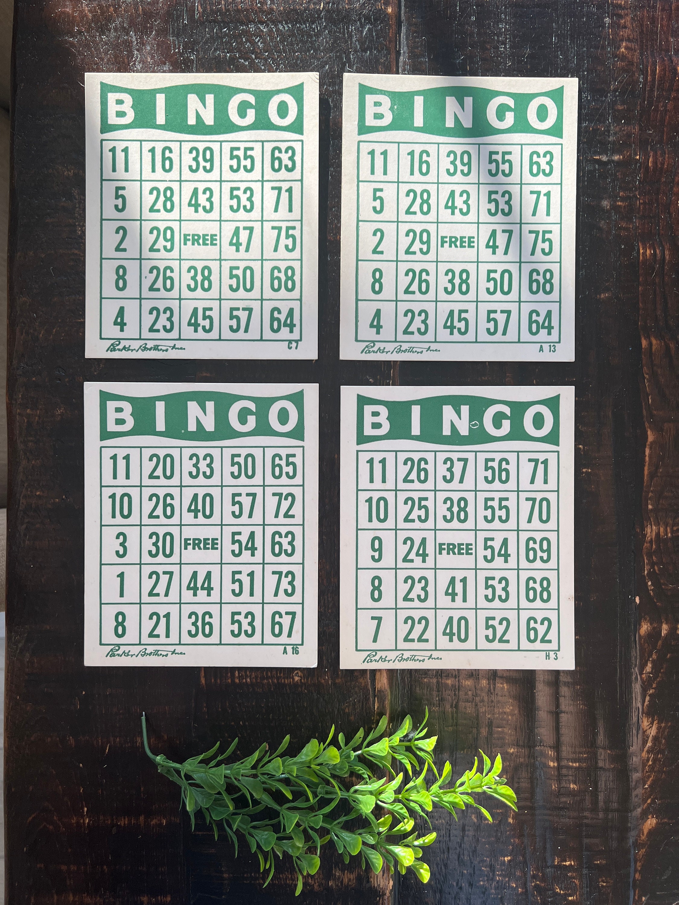 Vintage Green Bingo Cards Farmhouse Decor Set of 4 - Etsy