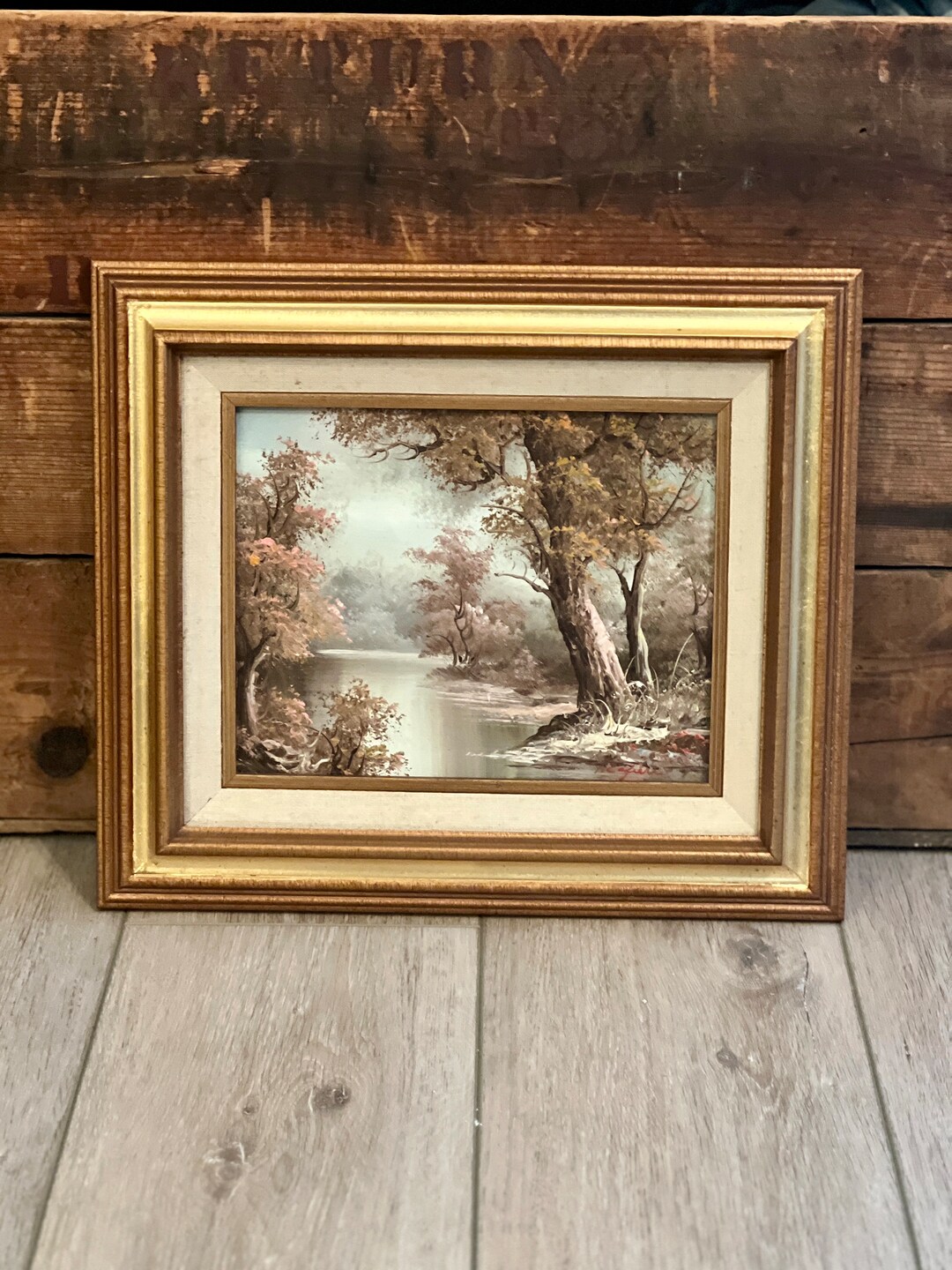 Vintage Original Fall Landscape Oil Painting Signed by Artist Cafieri ...
