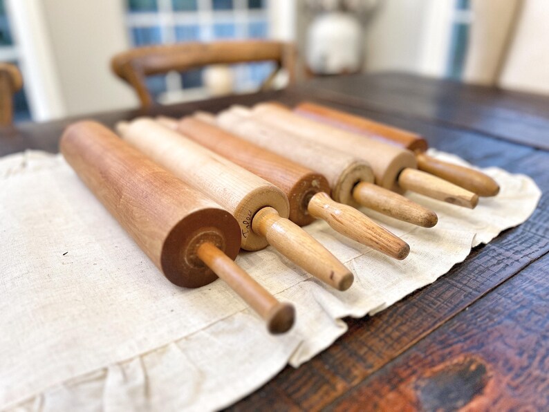 Primitive Vintage Wood Rolling Pin Collection - Etsy
