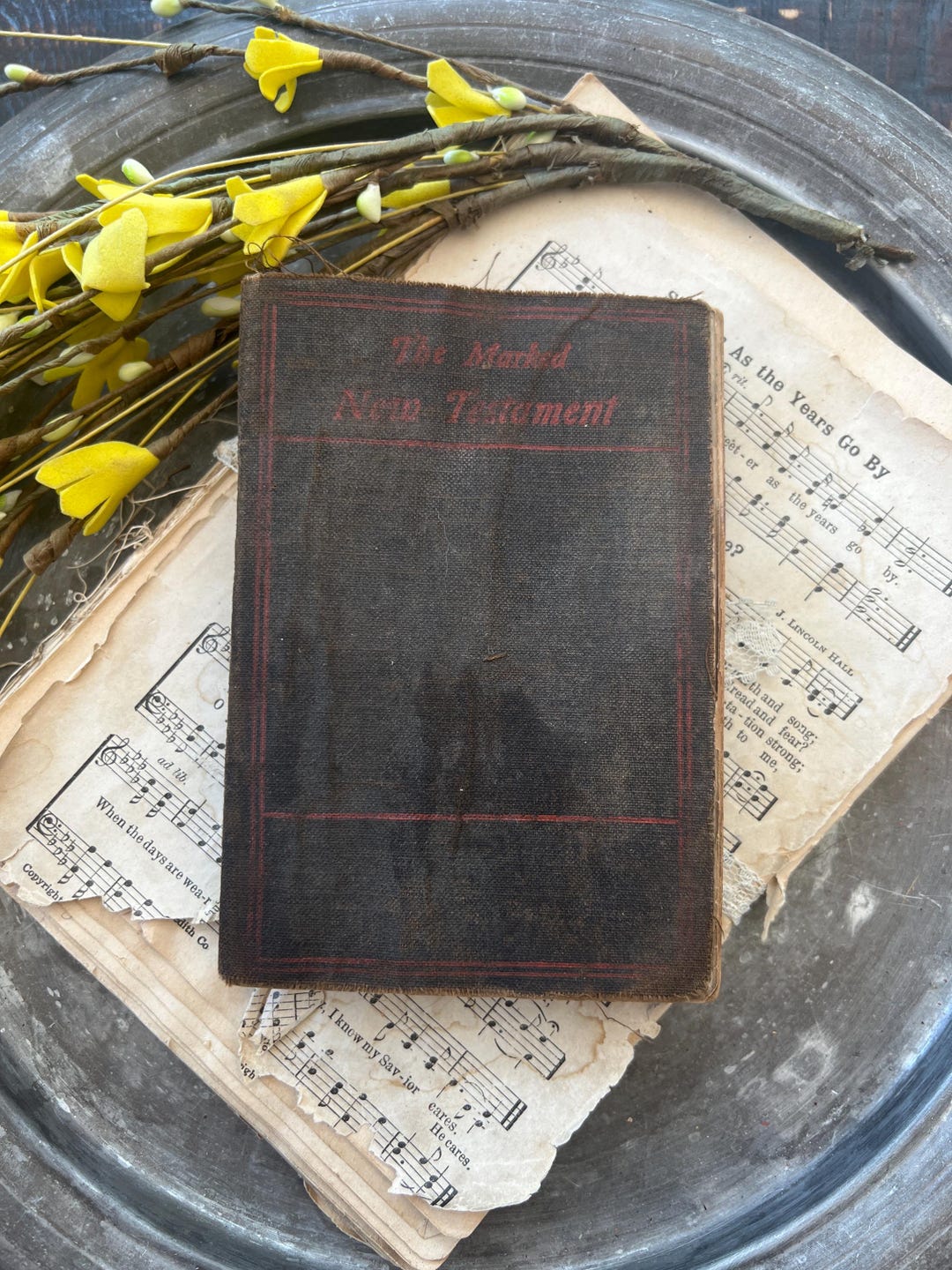 Antique 1899 the Marked New Testament Pocket Bible Worn Torn and Shabby ...