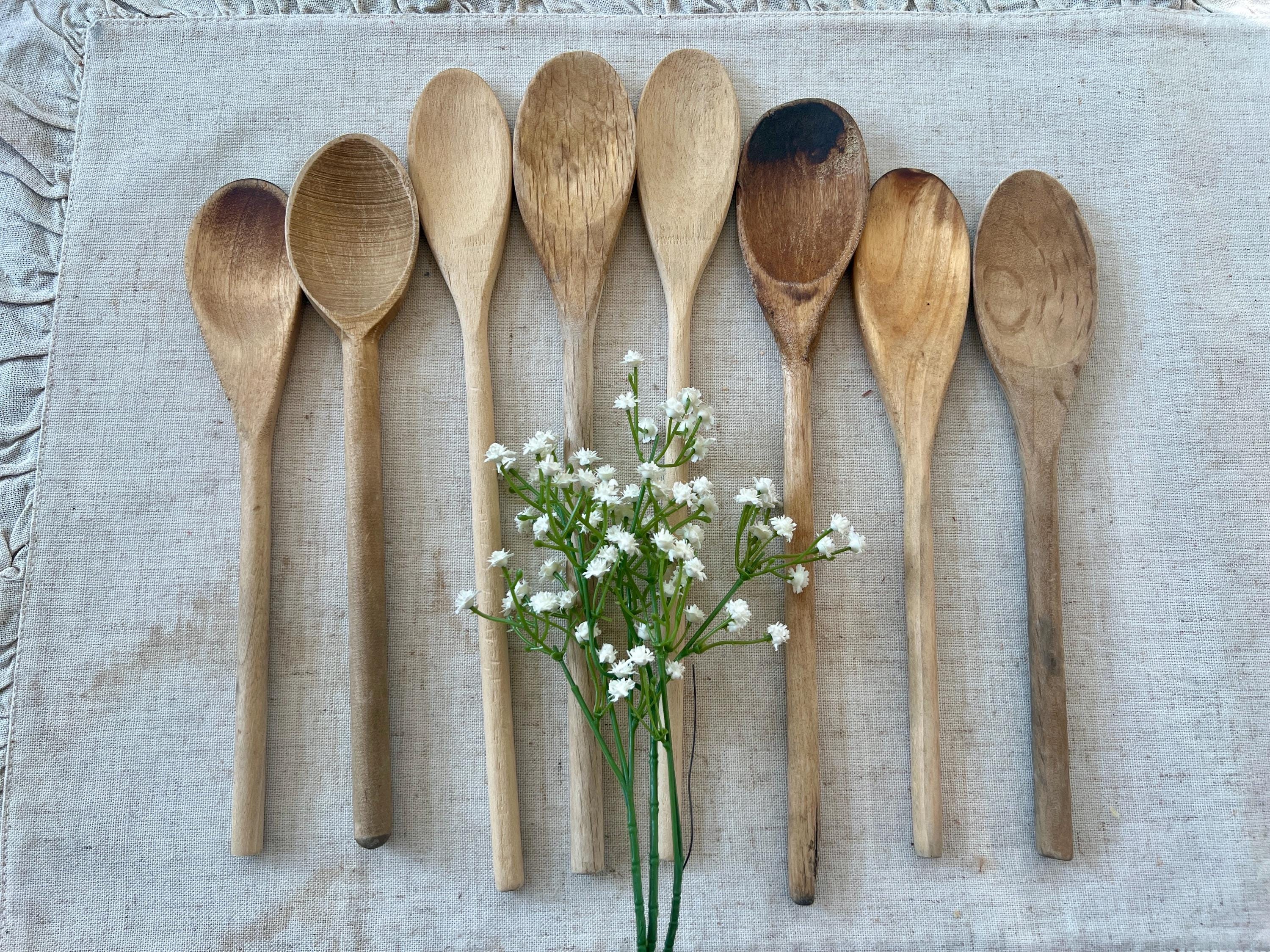 Primitive Vintage Wooden Farmhouse Spoons Bundle Instant Collection ...