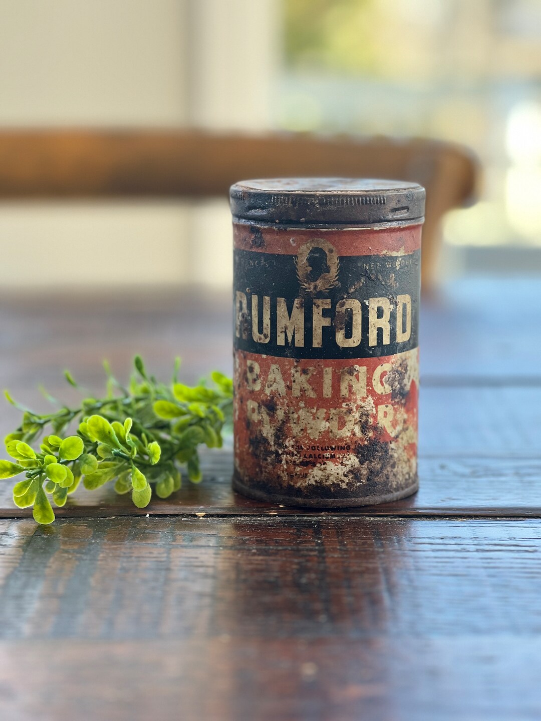 Vintage Rumford Baking Powder Label Tin Empty - Etsy