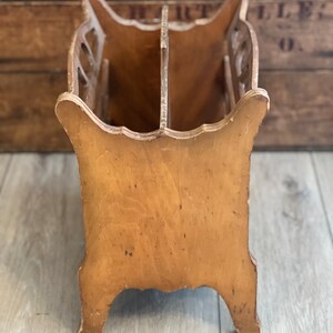 Vintage Magazine Rack Butler Original Book Newspaper Holder Mahogany ...