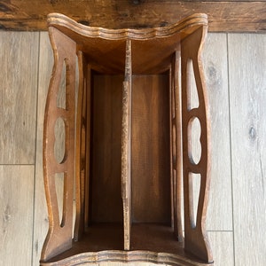 Vintage Magazine Rack Butler Original Book Newspaper Holder Mahogany ...
