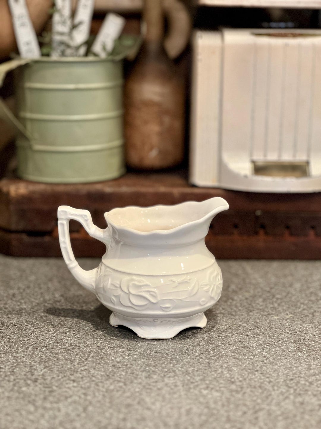 Vintage Ironstone Creamer Pitcher Rosemont by Mount Clemens - Etsy