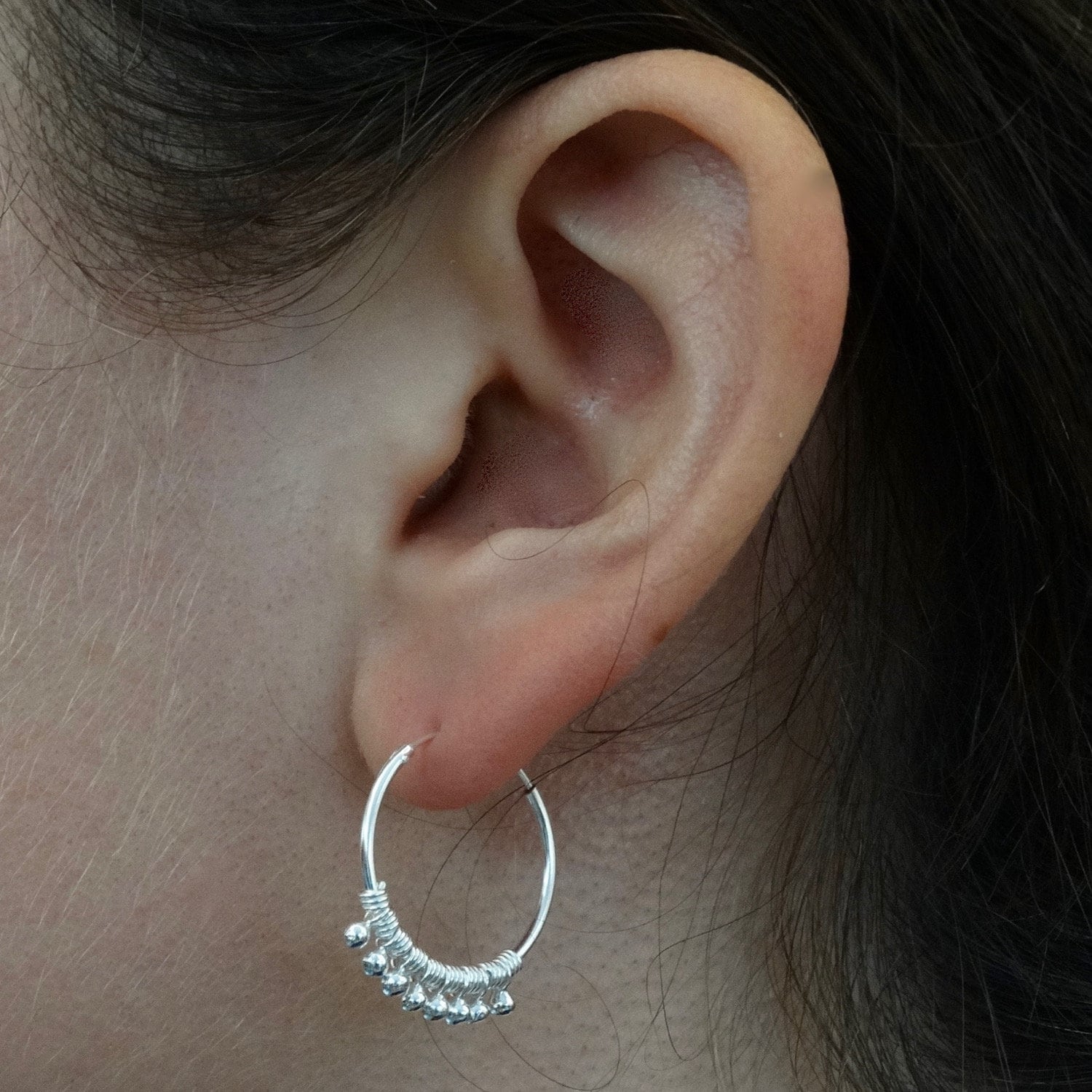 Silver Hoops Silver Hoop Earrings Boho Silver Hoops Silver | Etsy