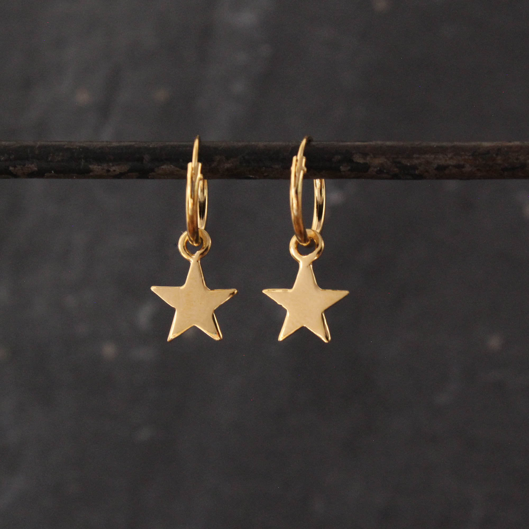 Gold Hoops Gold Hoop Earrings Star Hoops Charm Hoop - Etsy Hong Kong