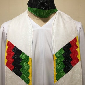 Rainbow, BLM, Reversible Clergy Stole, Matching Reversible Mask ...