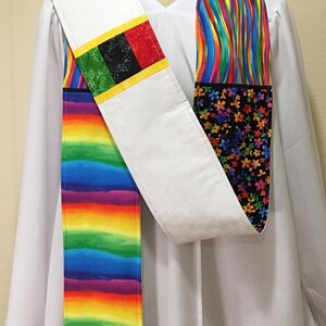 Rainbow, BLM, Reversible Clergy Stole, Matching Reversible Mask ...