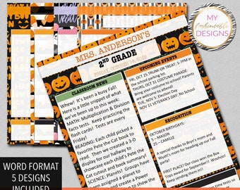 Editable School Newsletter Monthly Newsletter October - Etsy