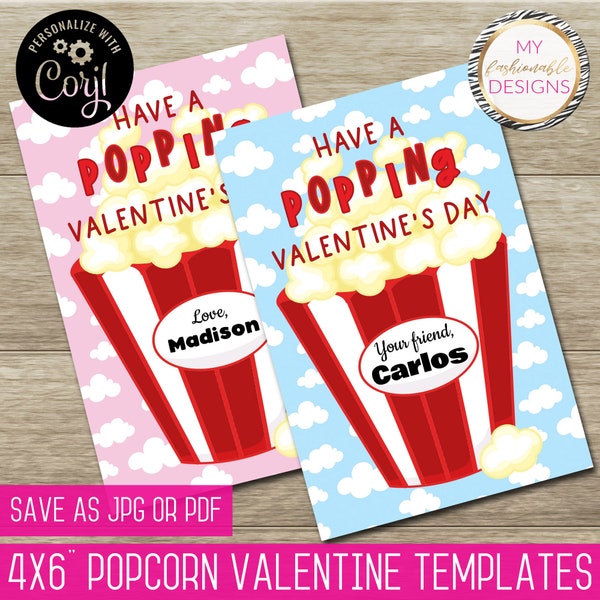 Popcorn Valentine - Etsy
