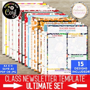 Editable Class Newsletter Template Ultimate Set 15 Designs - Etsy